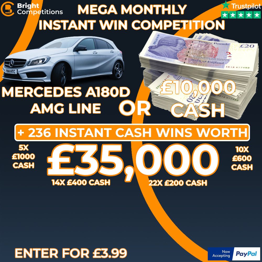 £40,000 MEGA MONTHLY DRAW – £10,000 FINAL JACKPOT PRIZE / £30,000 ...