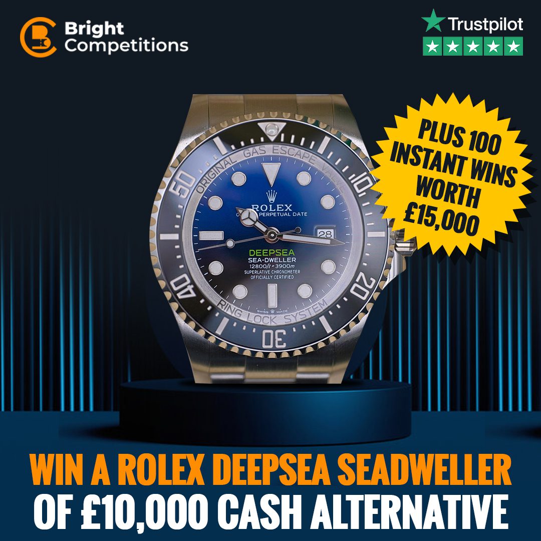 Rolex DeepSea SeaDweller D-Blue or £10,000 + 100 Instant Cash Wins ...