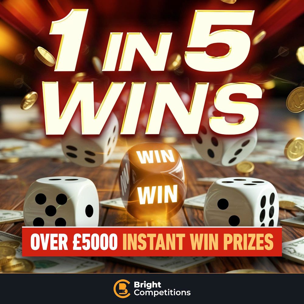 1 in 5 Wins! 400 Instant Wins & £500 Jackpot - Bright Competitions