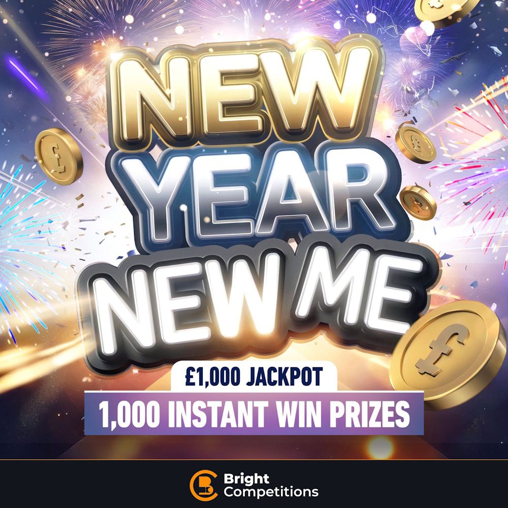 New Year, New Me - 1096 Instant Wins & £1,000 Jackpot - Bright Competitions