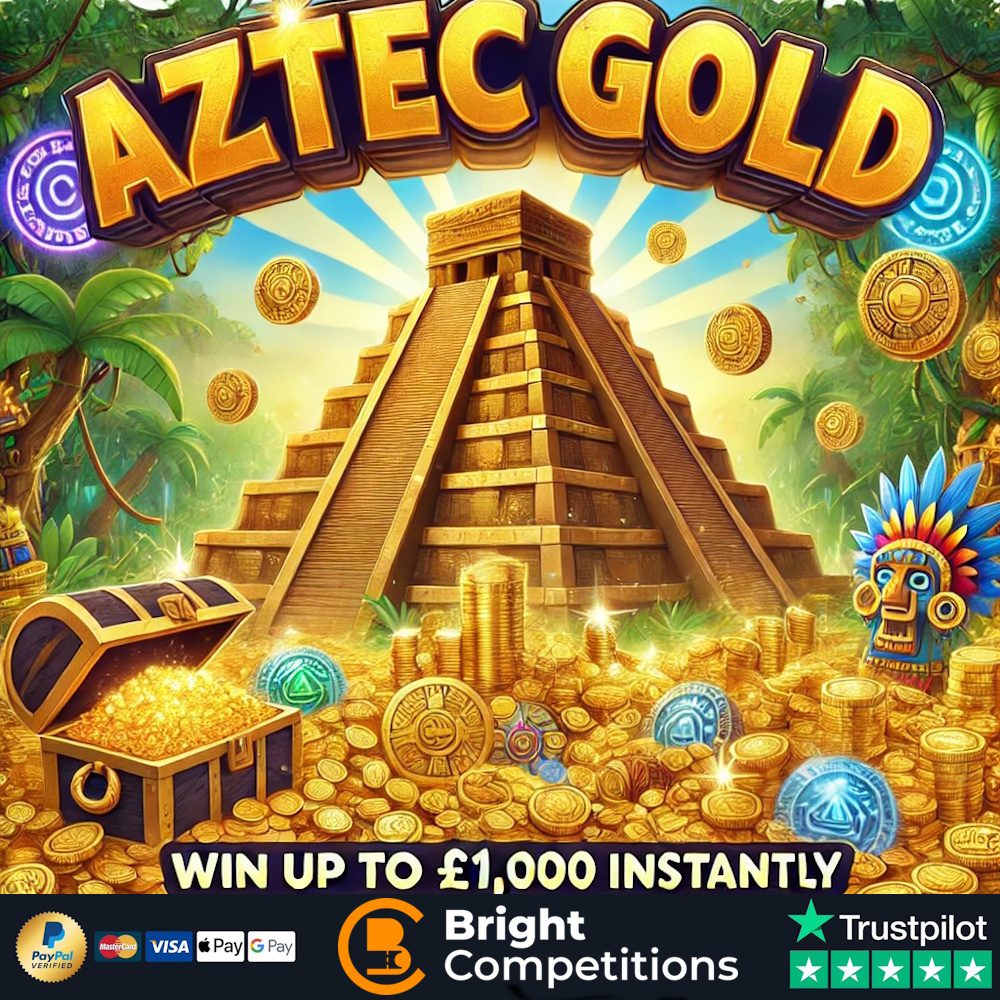 Aztec Gold - 315 Cash Instant Wins & £250 Jackpot - Bright Competitions